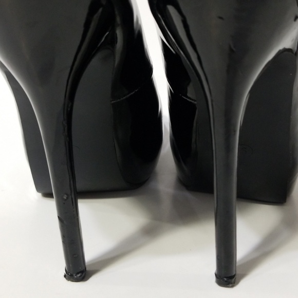 KAYLEEN By Los Angeles | Shoes | Kayleen Black Patent Leather Peep Toe ...